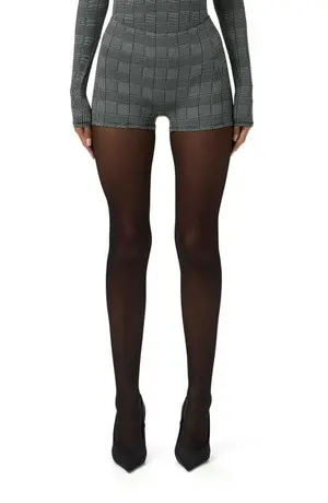 Naked Wardrobe Houndstooth Hot Shorts - Houndstooth Plaid