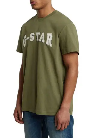 G-star Raw Felt Logo Organic Cotton Graphic T-shirt - Shadow Olive