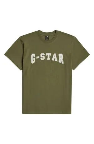 G-star Raw Felt Logo Organic Cotton Graphic T-shirt - Shadow Olive