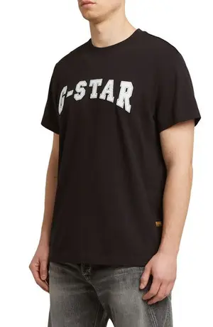G-star Raw Felt Logo Organic Cotton T-shirt - Dark Black