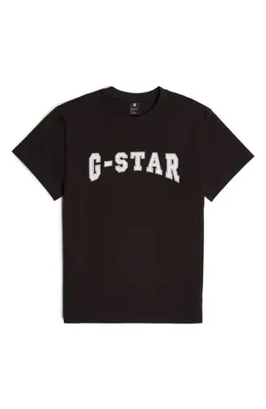 G-star Raw Felt Logo Organic Cotton T-shirt - Dark Black