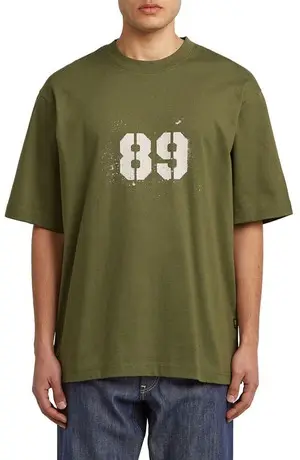 G-star Raw Sprayed 89 Boxy Organic Cotton Graphic T-shirt - Shadow Olive