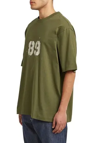 G-star Raw Sprayed 89 Boxy Organic Cotton Graphic T-shirt - Shadow Olive