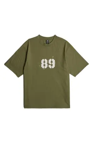 G-star Raw Sprayed 89 Boxy Organic Cotton Graphic T-shirt - Shadow Olive