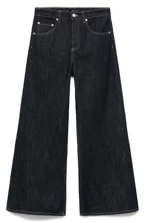 Mango Mid-rise Wide Leg Jeans - Open Blue