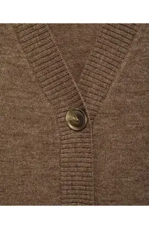 Mango V-neck Cardigan - Medium Brown