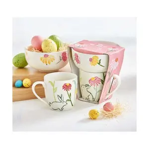 TAG Easter Bunny Mug And Bowl Setcolorful Bone China Drinkware
