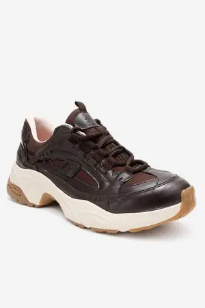 PROLOGUE SHOES Bambi Printed Mesh Sneakers - Brown Faux Leather