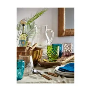 TAG Fleur Etched Glass Pitcherelegant Beverage Server