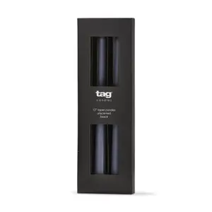 TAG Slate Taper Candles Set Of 4 Unscented Smokeless - Blue