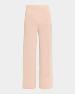 Neiman Marcus Cashmere Straight-leg Pants - Quartz
