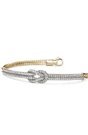 John Hardy Love Knot 14k Gold Diamond Bracelet - 14k Yellow Gold