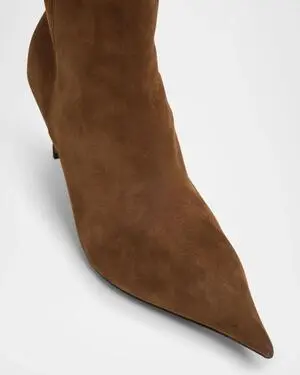 Dolce & Gabbana Devotion Suede Ankle Booties - Brown