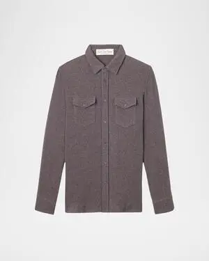 GOD & APOS;S TRUE CASHMERE Cashmere Two-pocket Button-down Shirt - Amethyst