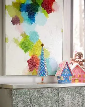 GLITTERVILLE Opalescence 19" Glass Tree, Small - One-color