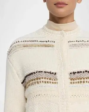 Lafayette 148 New York Handwoven Wool-cashmere Knit Cardigan