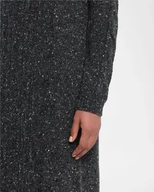 Lafayette 148 New York Cable-knit Cashmere Donegal Midi Sweater Dress - Graphite M