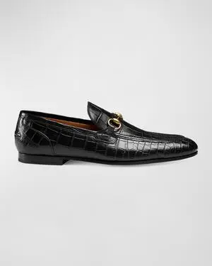 Gucci Jordaan Crocodile Loafers