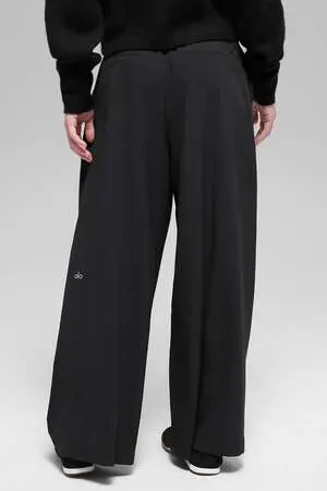 Alo Yoga High-waisted Tailored Wide-leg Trousers - Black