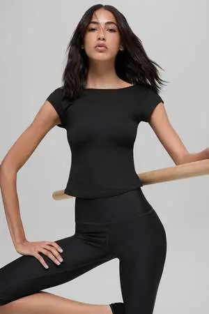 Alo Yoga Alosoft Back For More T-shirt - Black