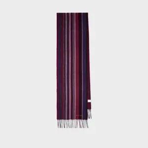 Paul Smith Purple 'trent' Stripe Scarf - Red