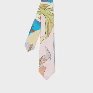 Paul Smith River Collage' Neck Tie - Blue