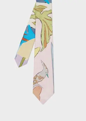 Paul Smith River Collage' Neck Tie - Blue