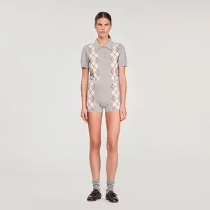 Sandro Diamond-pattern Knit Shorts