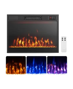 SUGIFT 23 Inches 750w/1500w Electric Fireplace Heater With Alter Flame Color And Brightness - Black