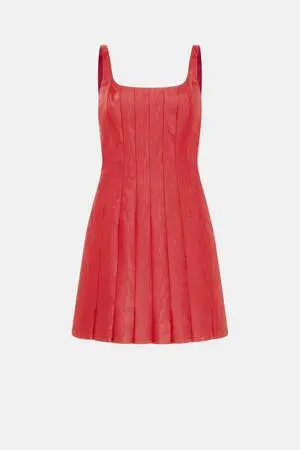 EMILIA WICKSTEAD Moire Mikado Dress - Red