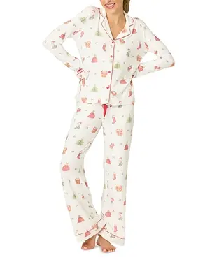 PJ Salvage Feline Festive Pajama Set - Ivory
