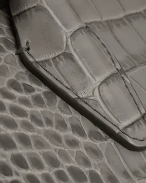 Strathberry Croc Embossed Mini Tote - Stone
