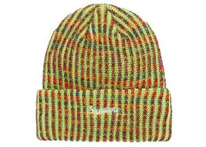 Supreme Rainbow Loose Gauge Beanie - Neon Yellow