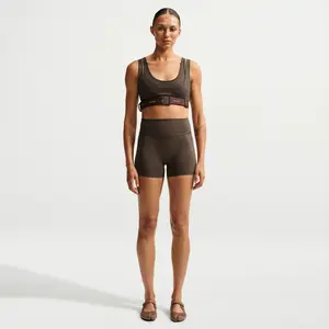 Nike Skims Matte Double-strap Scoop Bra - Brown