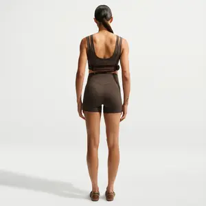 Nike Skims Matte Double-strap Scoop Bra - Brown