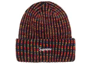 Supreme Rainbow Loose Gauge Beanie - Black