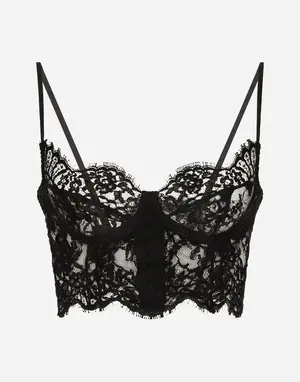 Dolce & Gabbana Lace Balconette Bralette - Black