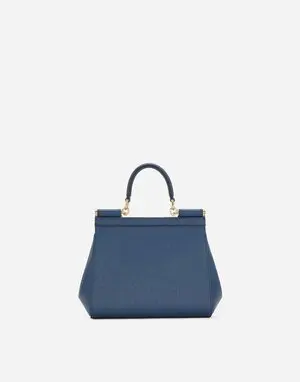 Dolce & Gabbana Small Sicily Handbag In Dauphine Calfskin - Blue