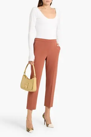 Theory Treeca Cropped Straight-leg Crepe Pants