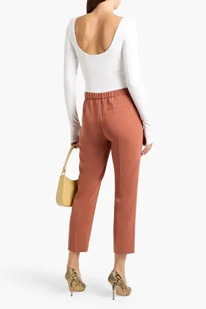 Theory Treeca Cropped Straight-leg Crepe Pants