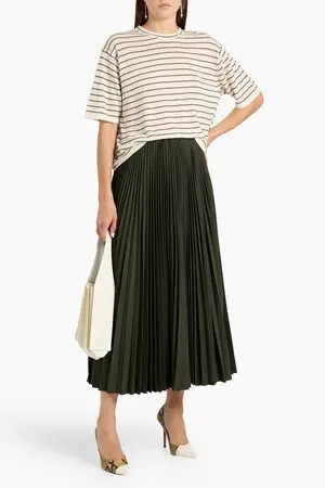 Theory Striped Linen-blend Relaxed Fit T-shirt