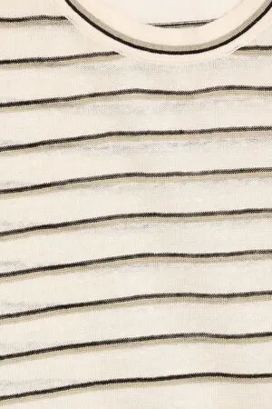 Theory Striped Linen-blend Relaxed Fit T-shirt