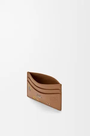 Loewe Cats Plain Cardholder In Classic Leather Skin - Mocha