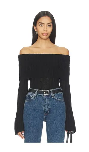 MORE TO COME Ingrid Off Shoulder Sweater - Black