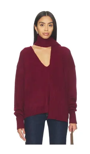 MORE TO COME Mishka Scarf Sweater - Burgundy