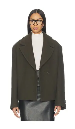 EAVES Osk Manteco Wool Cropped Pea Coat