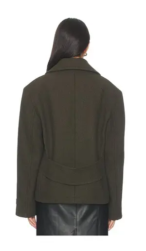 EAVES Osk Manteco Wool Cropped Pea Coat