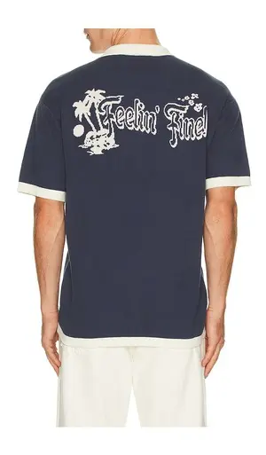 CRITICAL SLIDE Feelings Knit Shirt In Blue - Navy