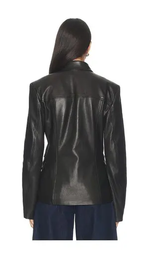 EAVES Leather Cinched Jacket - Black