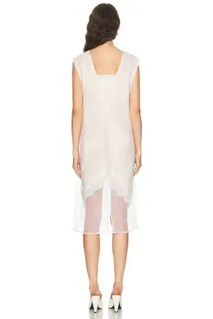 JIL SANDER V Neck Dress - Optic White